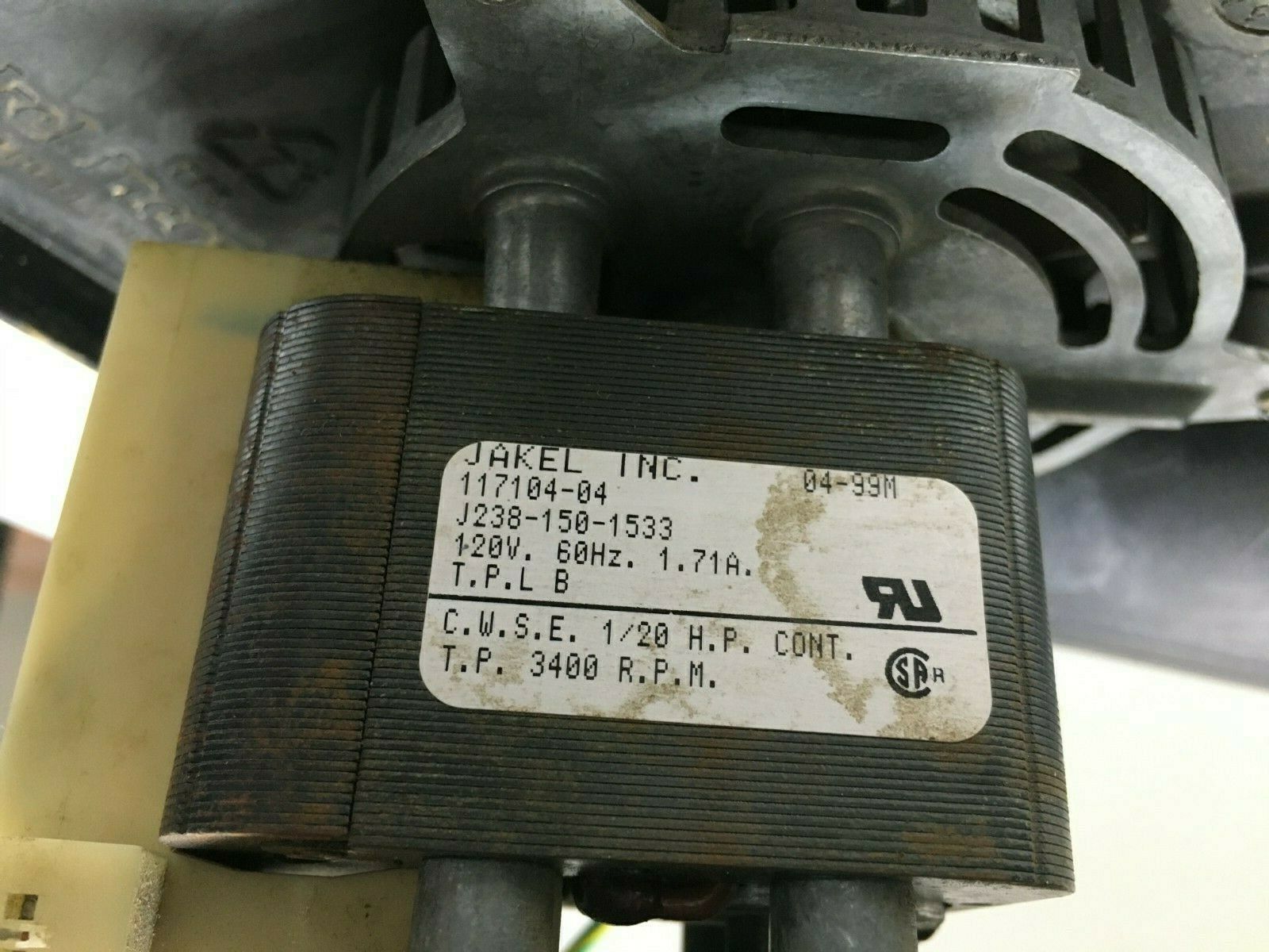 JAKEL J238-150-1533 DRAFT INDUCER BLOWER Motor 117104-04 used #MF163 ...