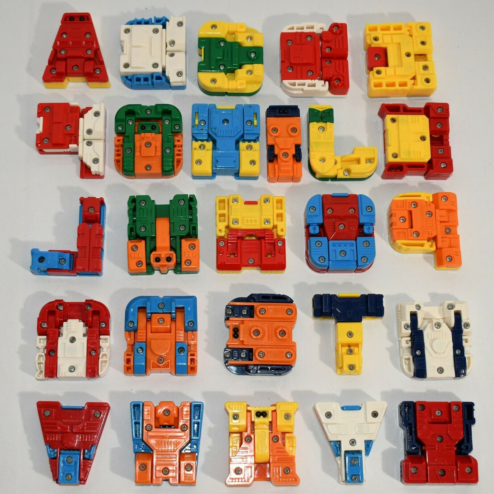 Vintage Alpha-Bots Transforming Robot Transformer 26 Letter Set From ...