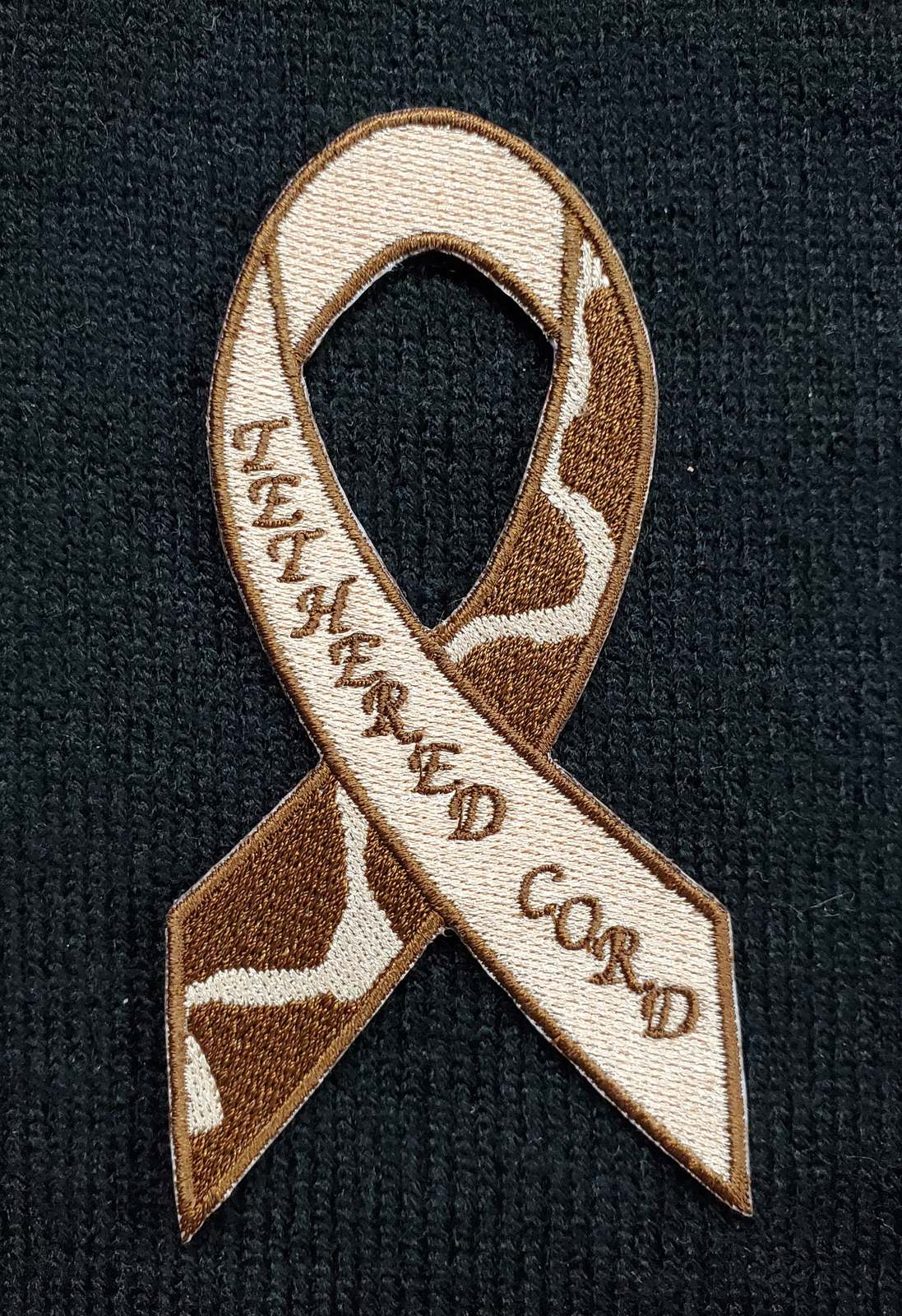 Awareness Ribbon Tethered Cord Syndrome Embroidered Iron On Patch 4" X ...