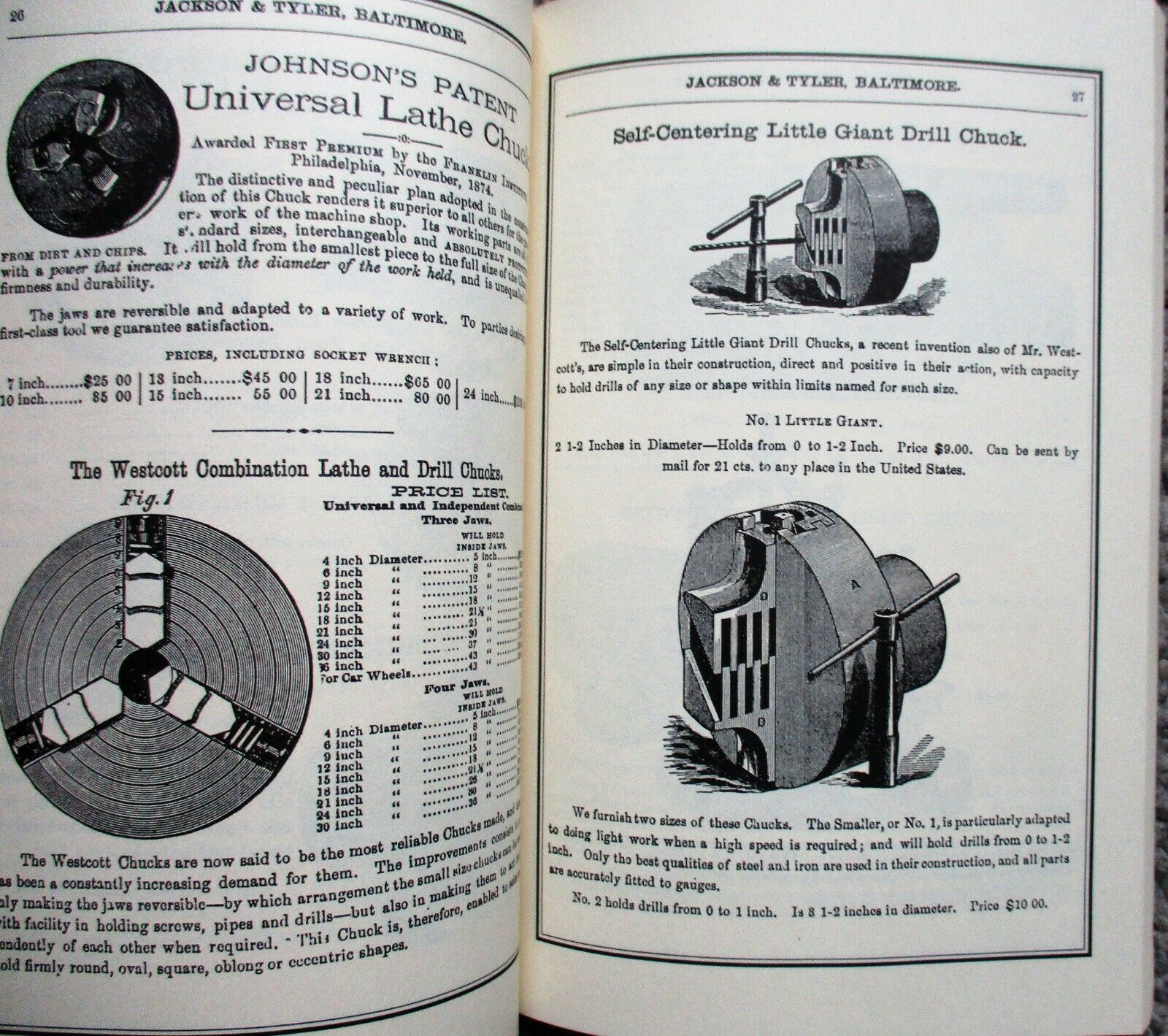 1880 TOOLS AND SUPPLIES OF ALL KINDS PRICE LIST Jackson & Tyler REPRINT ...