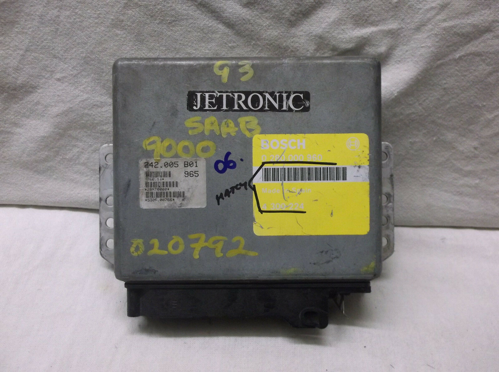 1993..93 SAAB 9000 ENGINE CONTROL MODULE/COMPUTER..ECU..ECM.PCM ...