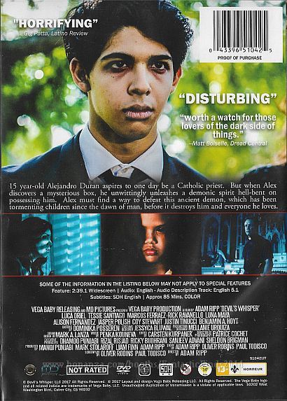 DVD - Devil's Whisper (2017) *Alison Fernandez / Luca Oriel / Tessie ...