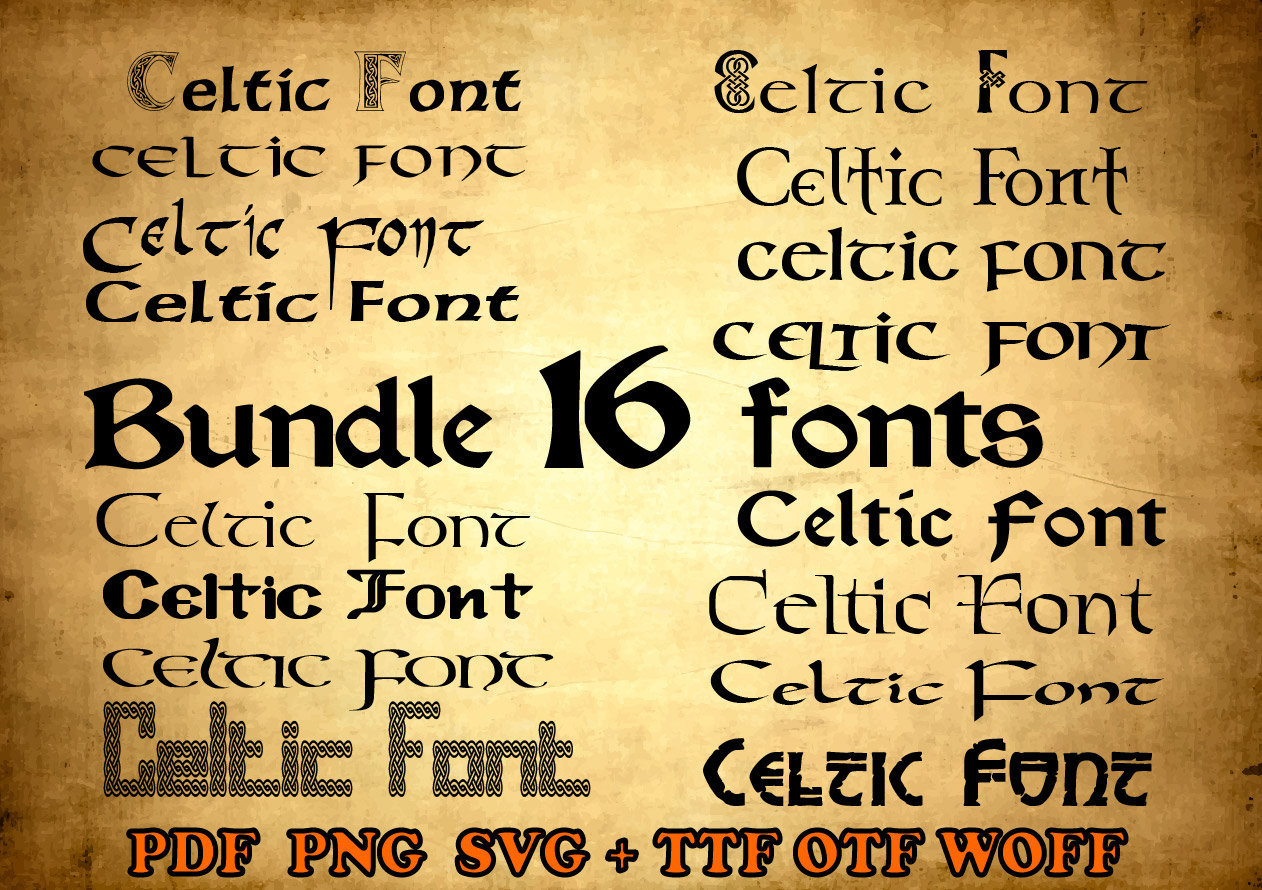 bundle celtic font svg irish font svg celtic lettering old irish font ...