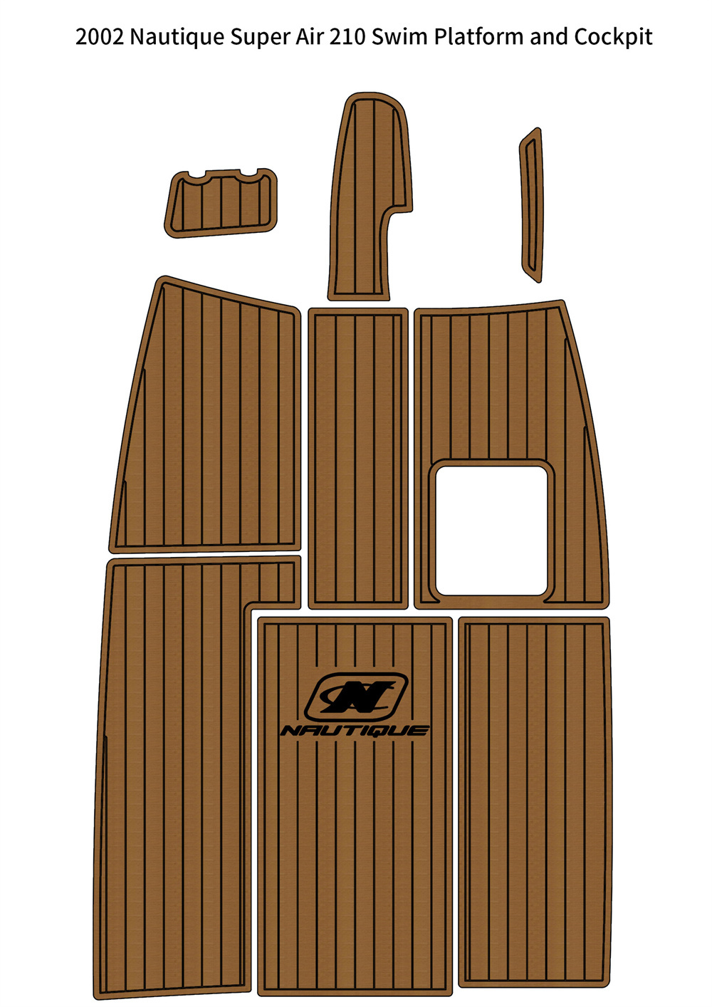 2002 Nautique Super Air 210 Cockpit Pad Boat EVA Foam Faux Teak Deck ...