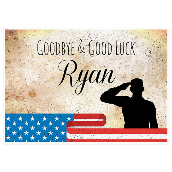 Brown Good Luck Deployment Military Banner - Party Decorations