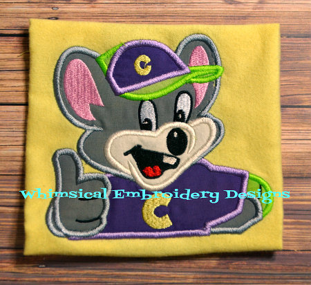 Chuck E Cheese Machine Embroidery Applique Design - Digital Art