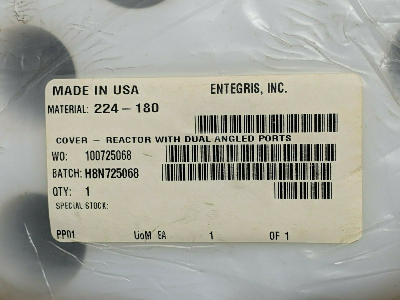 Entegris PTFE Flange Reactor Cover with Dual Angled Ports 224-180 ...