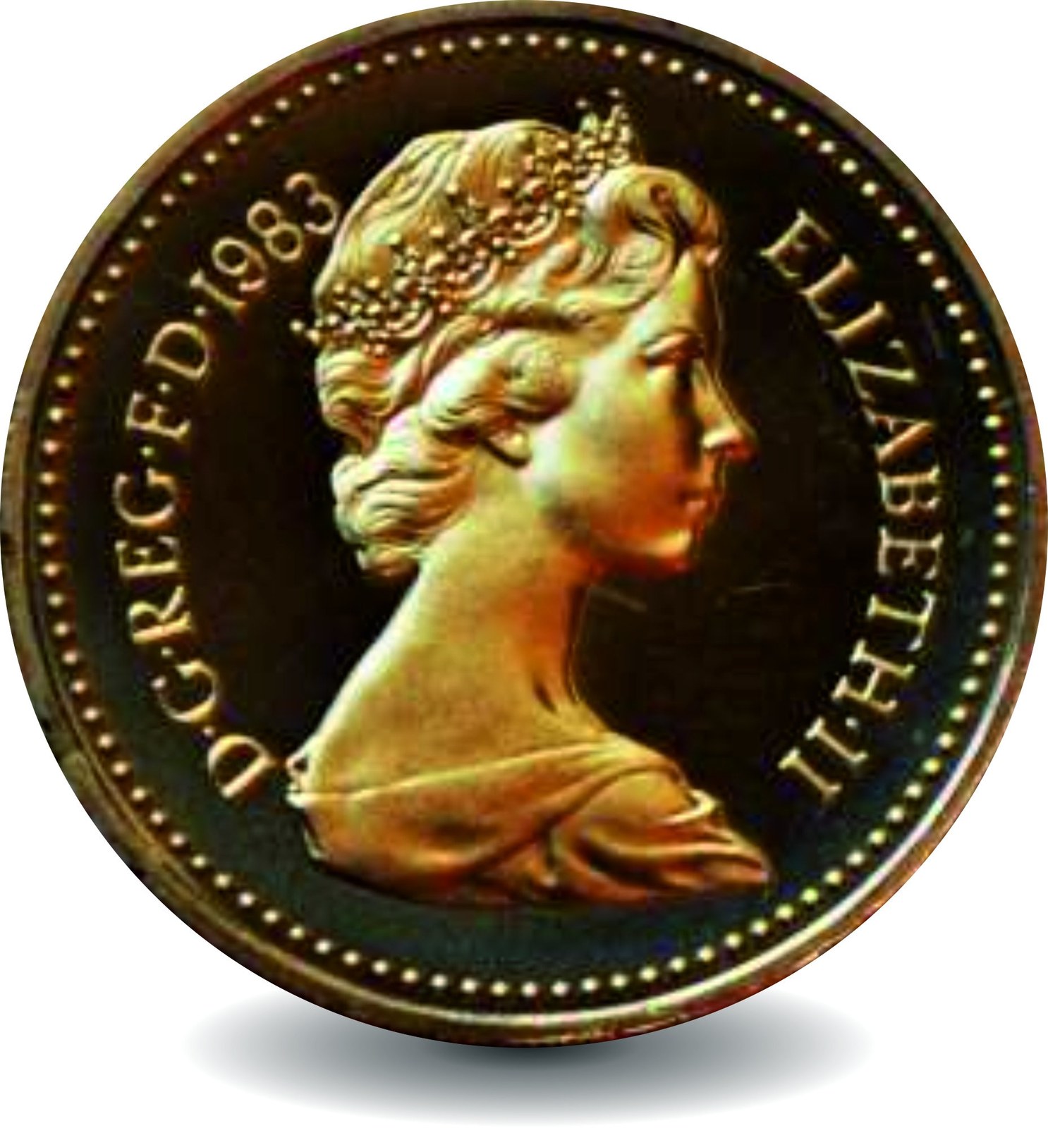 First Queen Elizabeth One Pound Coin 1983 Proof Grade - Decimal Coinage