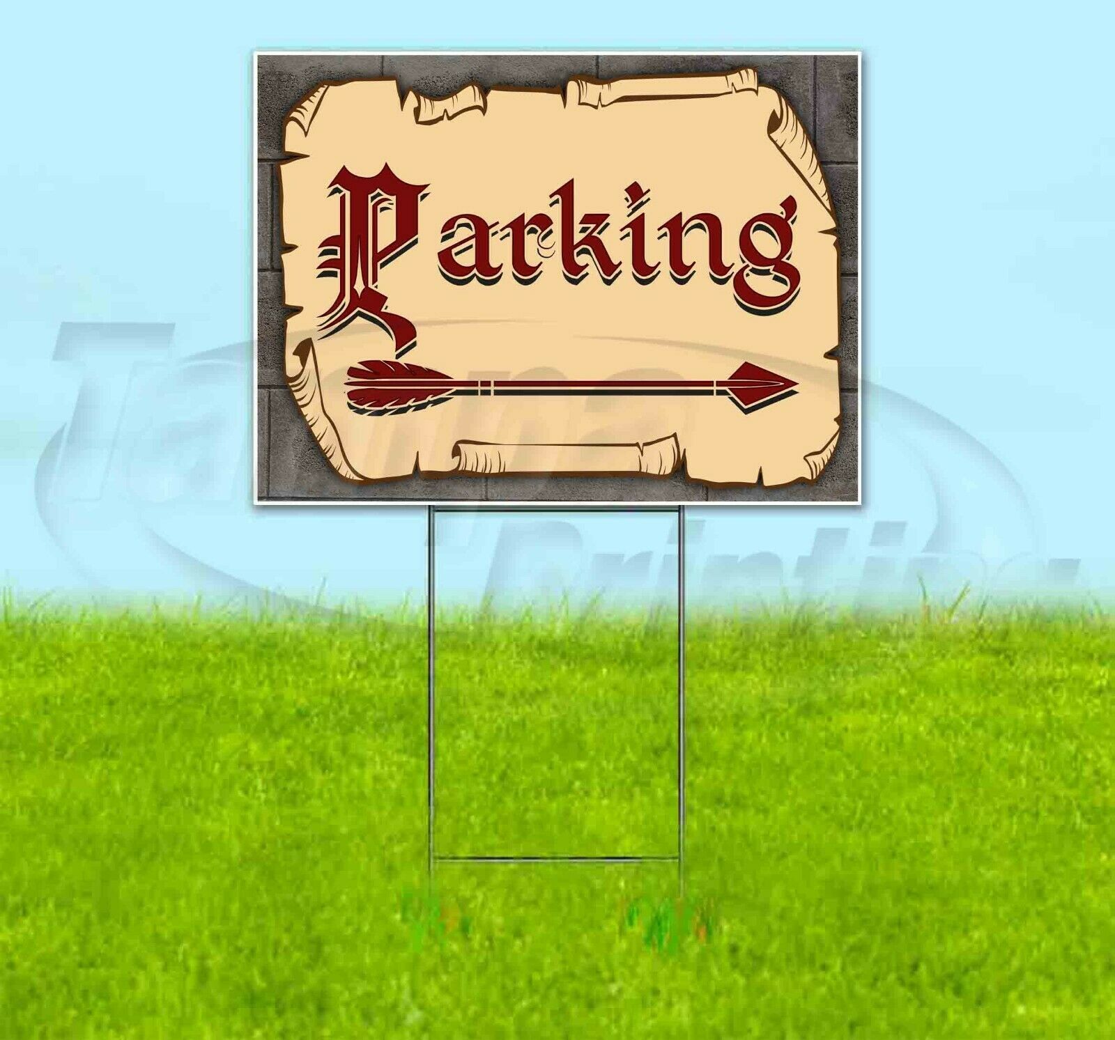 PARKING ARROW 18x24 Yard Sign Corrugated Plastic Bandit Lawn Business ...