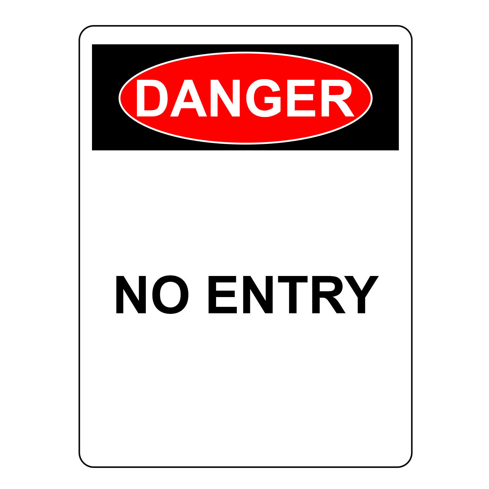 Danger No Entry Safety Warning Sign, Aluminum Metal UV Print Hazard ...