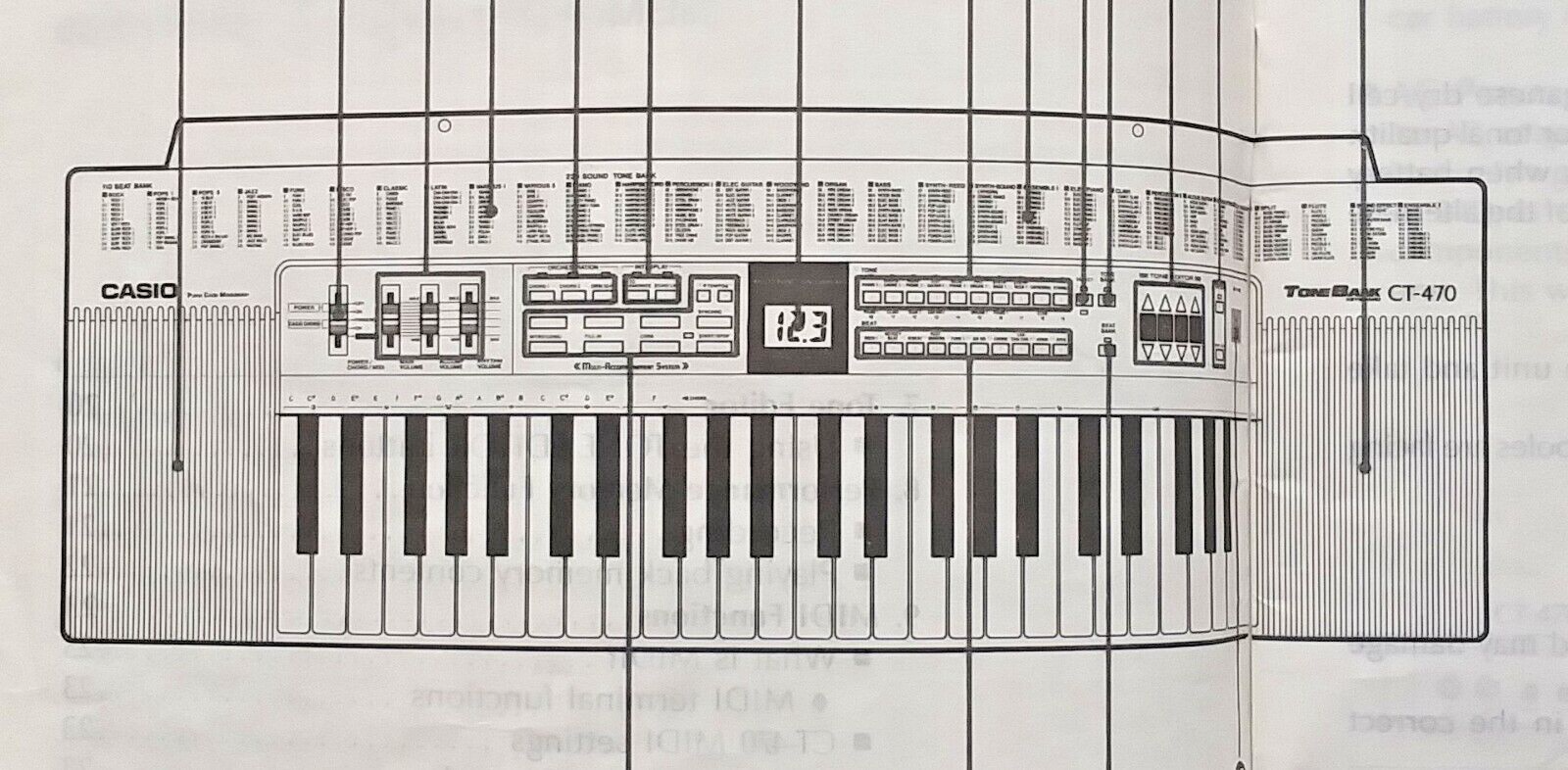 Casio CT-470 Electronic Keyboard Original Owner's Manual Casiotone User ...