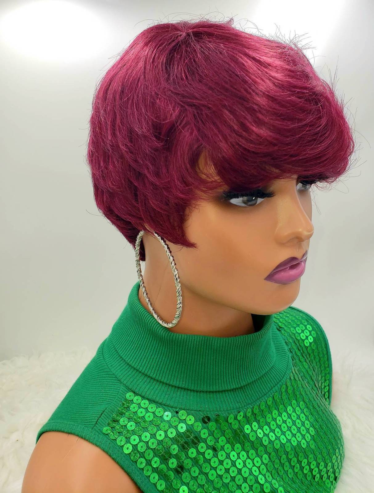 Sabrina Short Pixie Cut 100% Human Hair Wig, Glueless wig, full cap wig ...