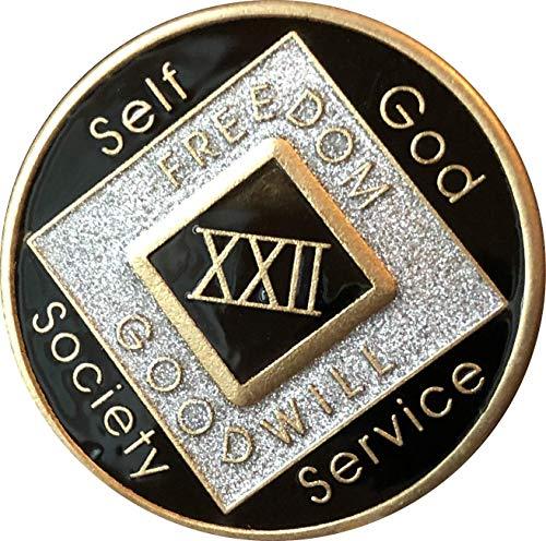 22 Year Black and Silver NA Medallion Official Narcotics Anonymous Chip ...