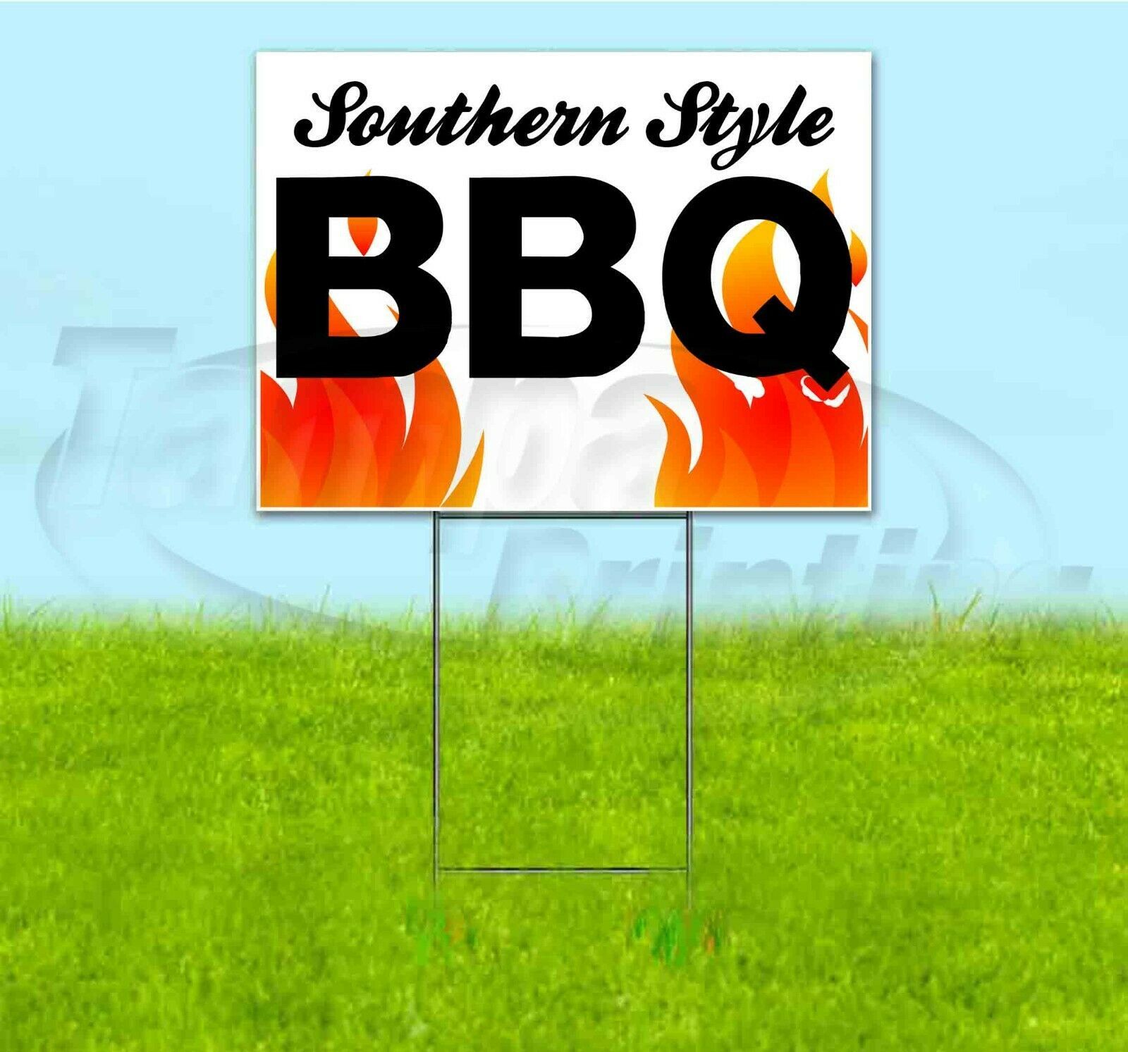 SOUTHERN STYLE BBQ 18x24 Yard Sign WITH STAKE Corrugated Bandit USA ...