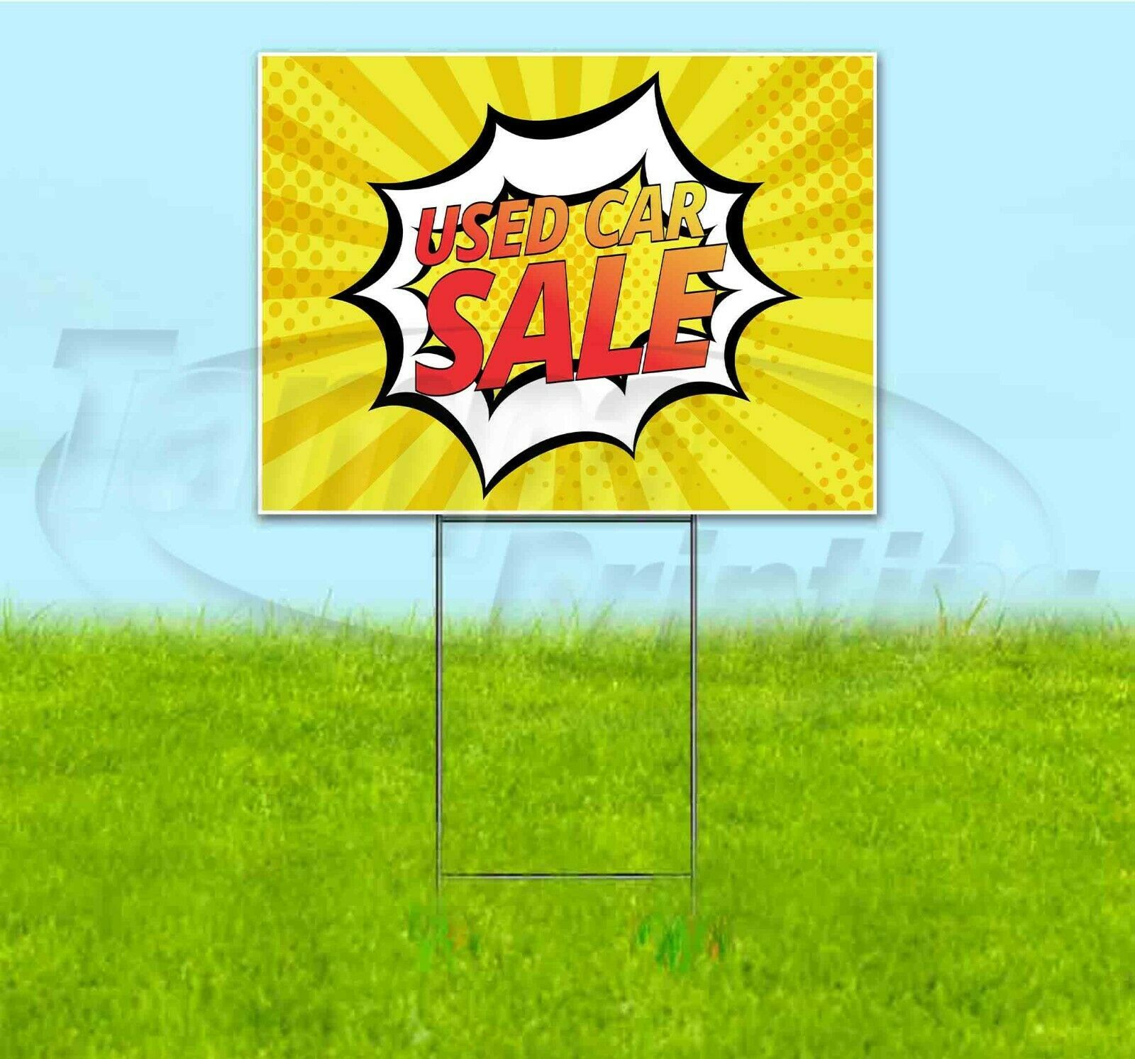 USED CAR SALE 18x24 Yard Sign WITH STAKE Corrugated Bandit USA ...