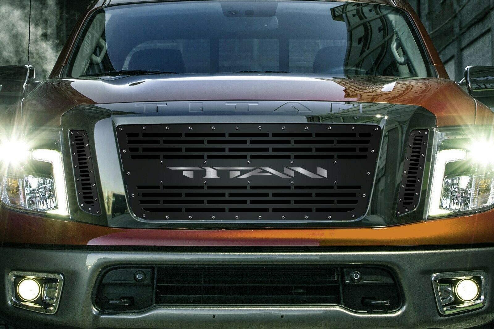 Custom Grille for 2016-2019 Nissan Titan Steel Grill Stainless Steel ...