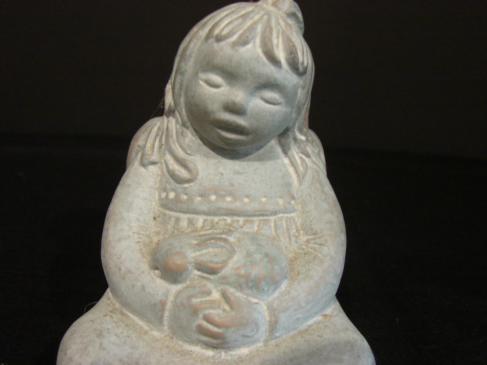 Isabel Bloom Girl Angel Holds Rabbit Figurine 1995 Signed - Angels Isabel Bloom Girl Angel Holds Rabbit Figurine 1995 Signed - Angels