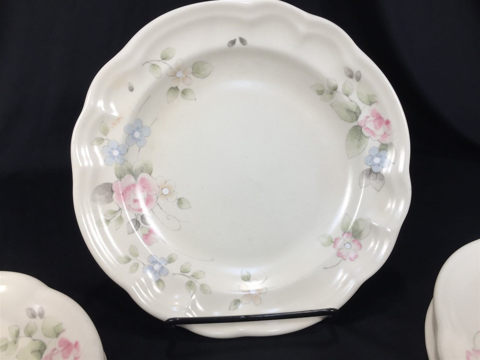 (8) Pfaltzgraff Tea Rose Pattern 7.25" Salad Plates - Pottery & Glass