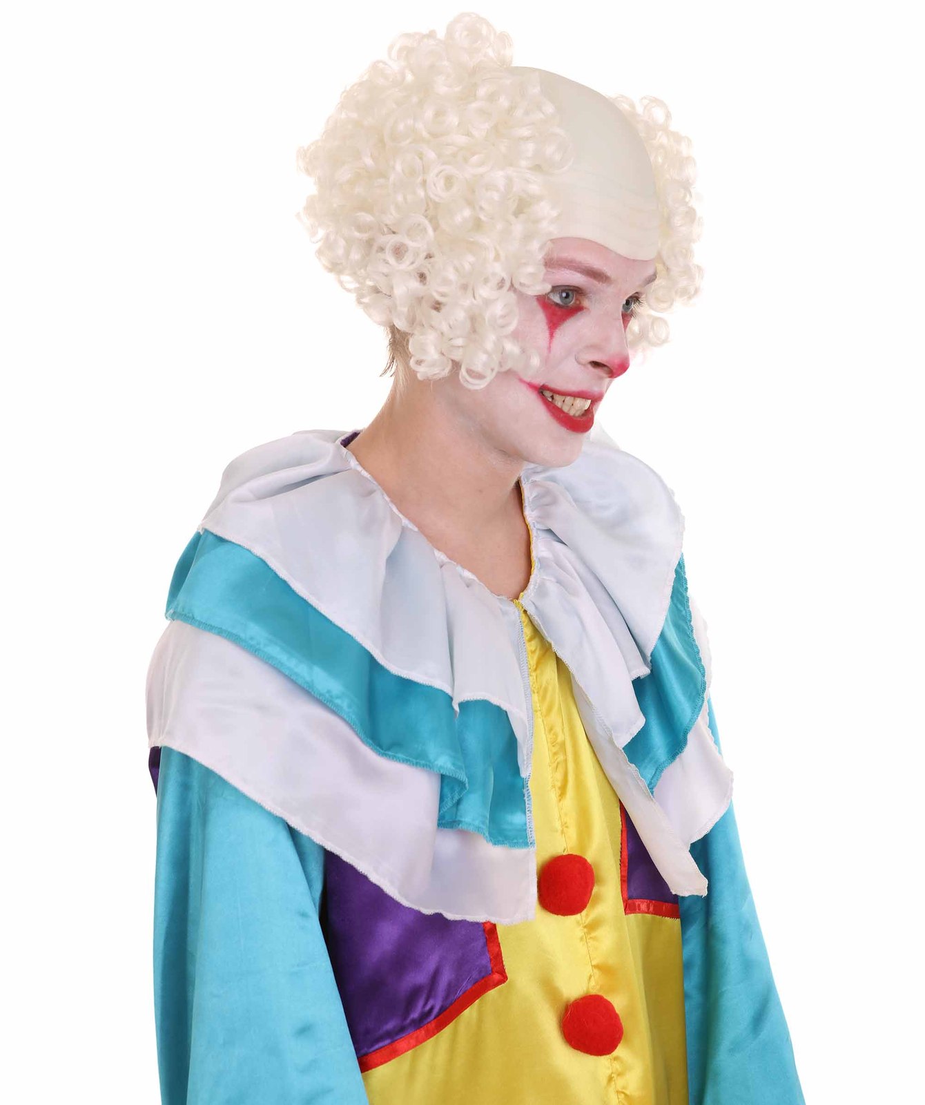 Scary Bald Clown Curly White Wig HM-675 - Specialty
