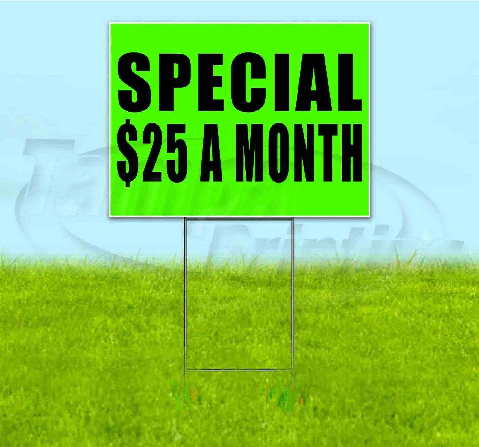 SPECIAL $25 A MONTH 18x24 Yard Sign WITH STAKE Corrugated Bandit ...