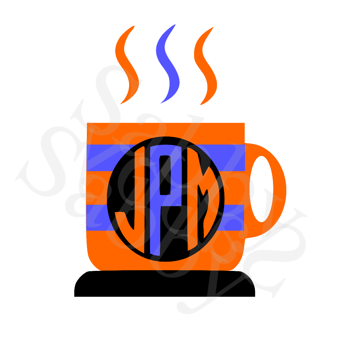 Cup Letter JPM 1-Digital ClipArt-Monogram-Art Clip-Notebook-Scrapbook ...