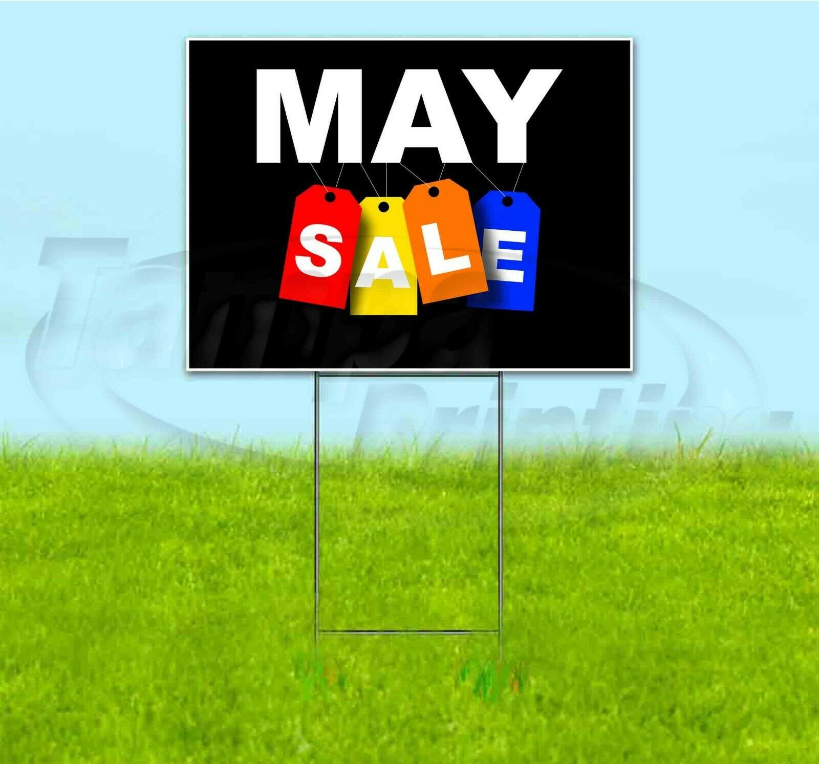 MAY SALE 18x24 Yard Sign WITH STAKE Corrugated Bandit USA BUSINESS ...