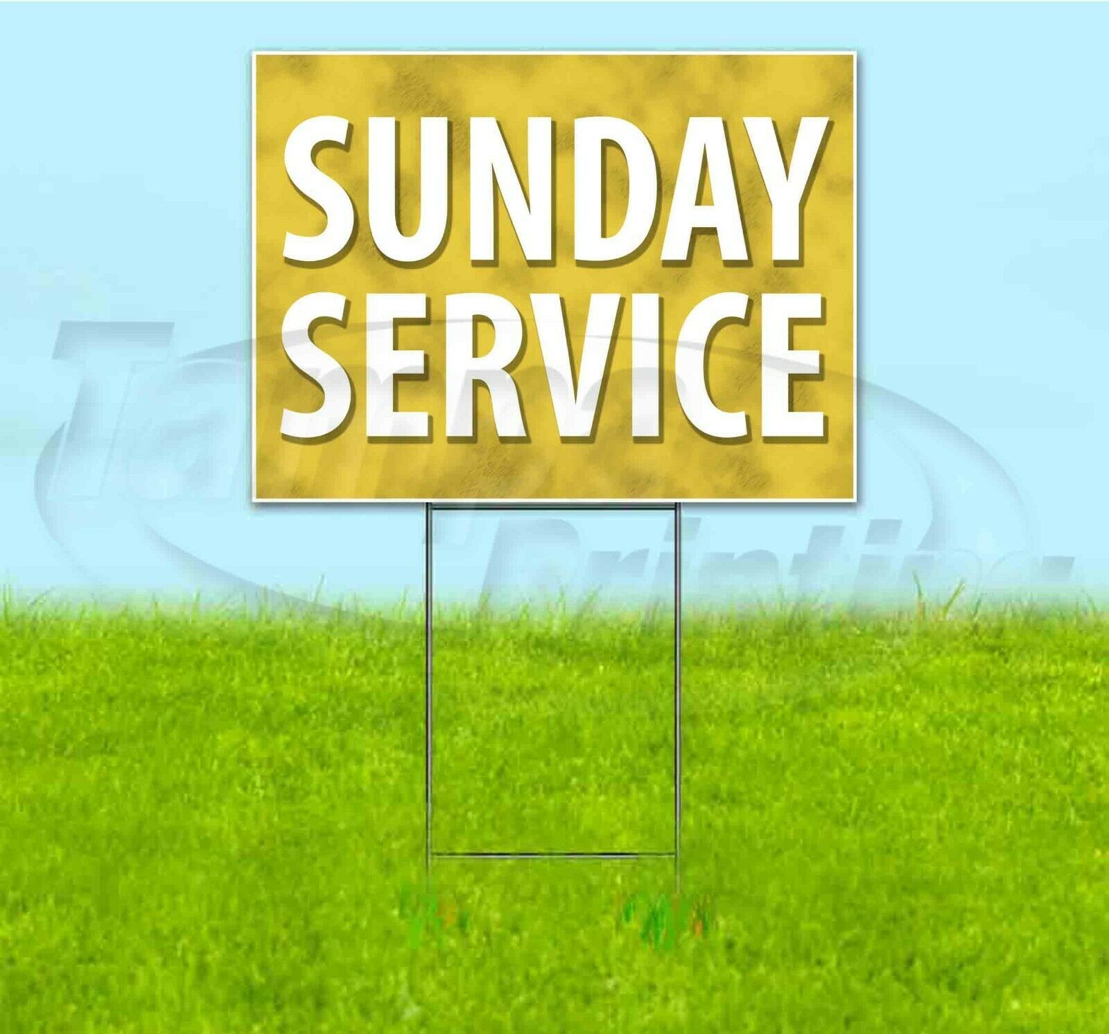 SUNDAY SERVICE 18x24 Yard Sign WITH STAKE Corrugated Bandit Business ...