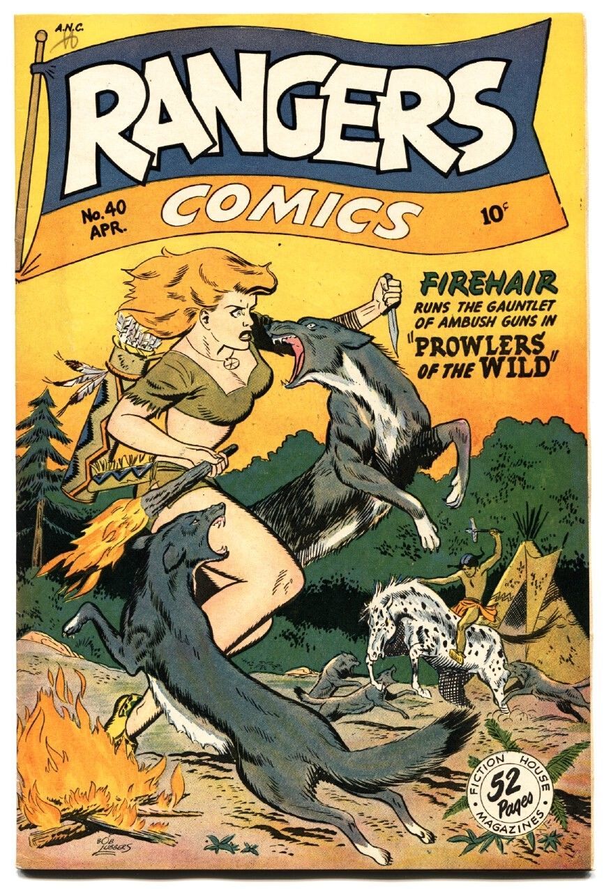 RANGERS COMICS #40-FIREHAIR-FICTION HOUSE High Grade Golden Age comic ...