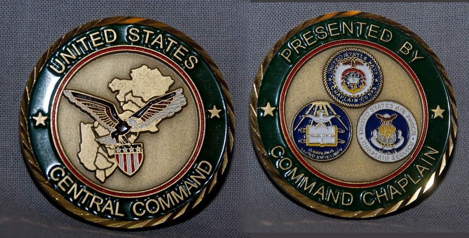 CENTCOM late issue metal COMMAND CHAPLAIN presentation challenge coin ...