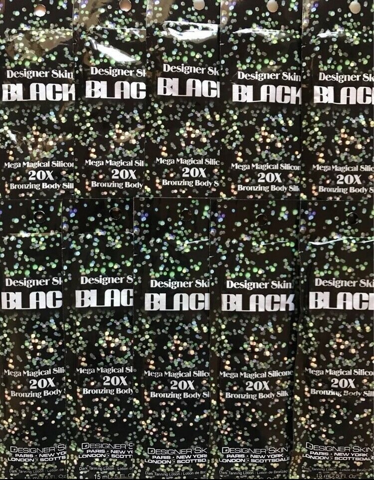 10 Designer Skin Black 20X Bronzer Tanning Lotion Packets - Sun ...