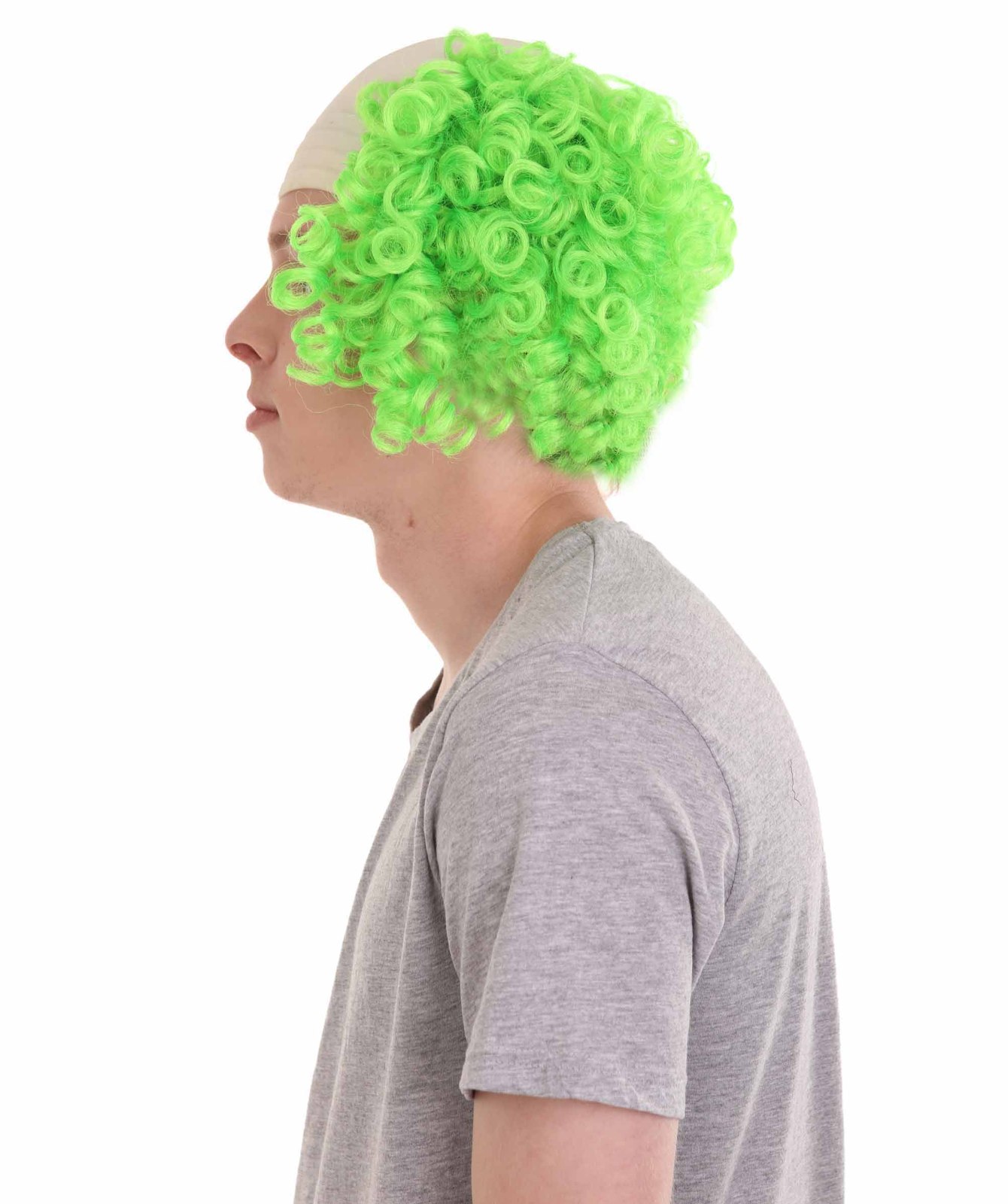 Scary Bald Clown Curly Green Wig HM-672 - Specialty