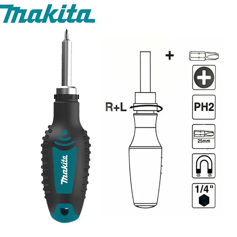 Makita D-58833 Ratchet Screwdriver Magnetic Semi-Automatic Positive ...