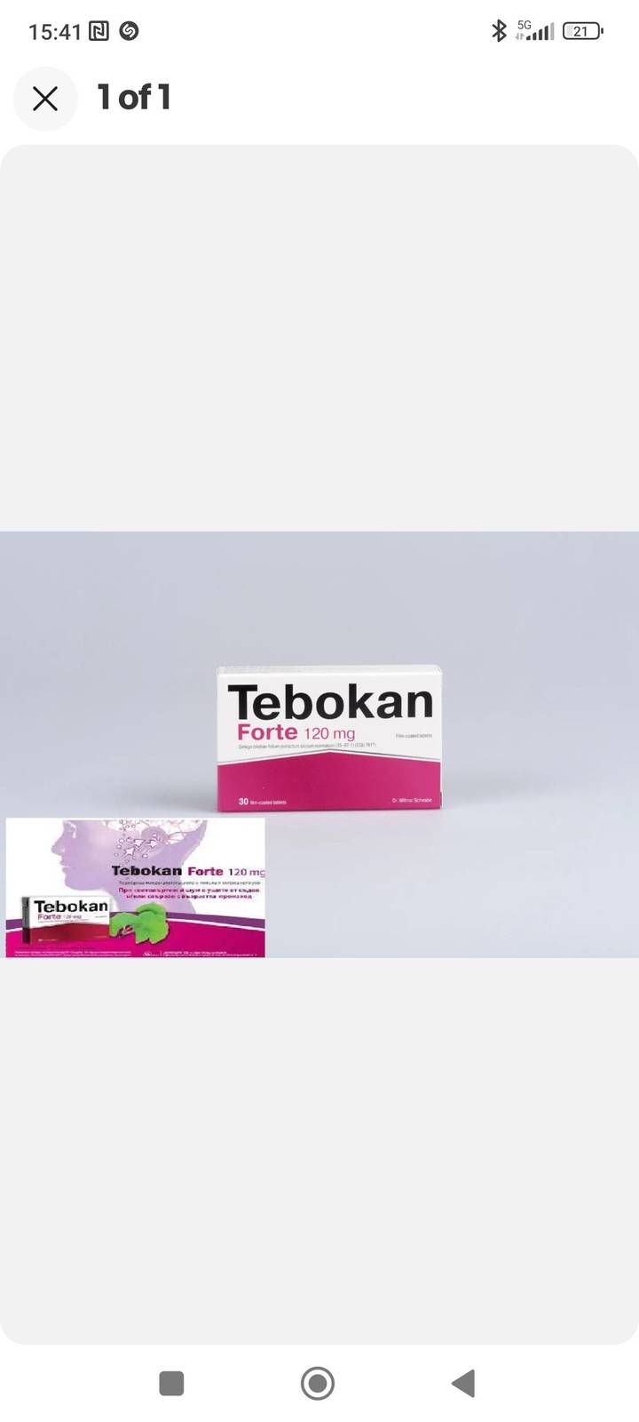 TEBOKAN FORTE 120MG Ginko Biloba Extract - Memory,Concentration ...