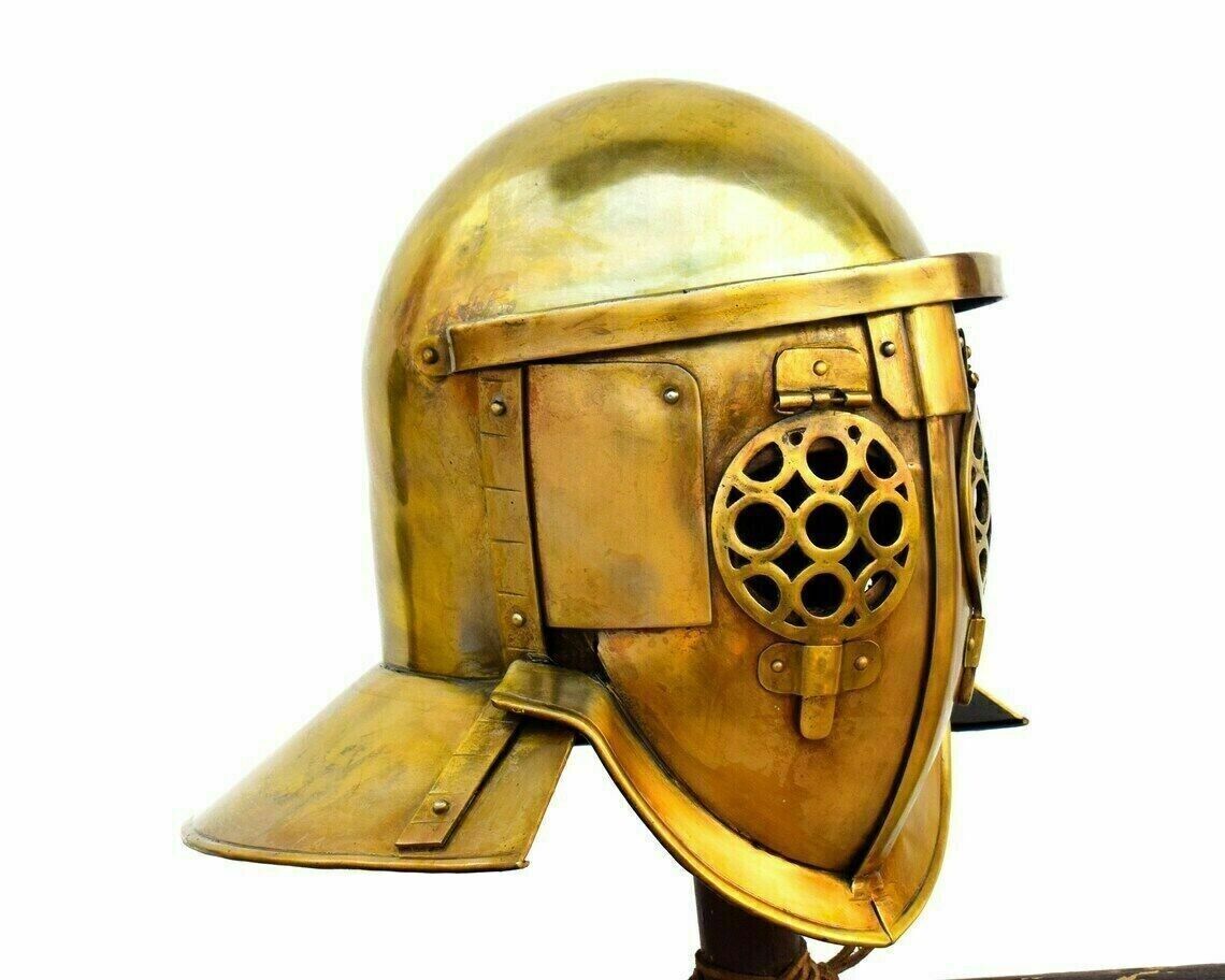 Medieval Gladiator helmet Provocator helmet Larp Armor Helmet Brass ...