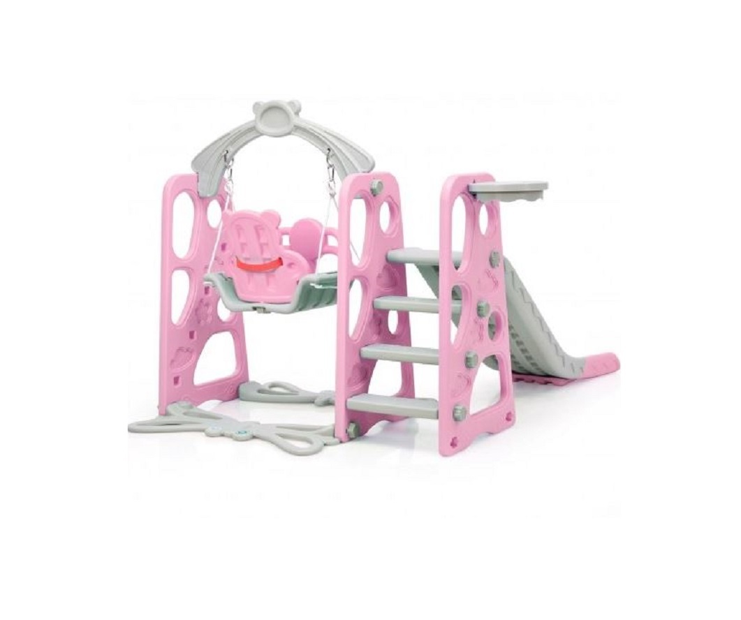 Aqua or Pink Toddler Swingset 3 in 1 Swing Sliding Board Climber ...