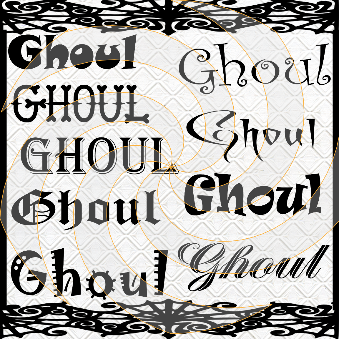 Ghoul Fonts 1a-Digital ClipArt-Gift Tag-Halloween-Scrapbook-Banner ...