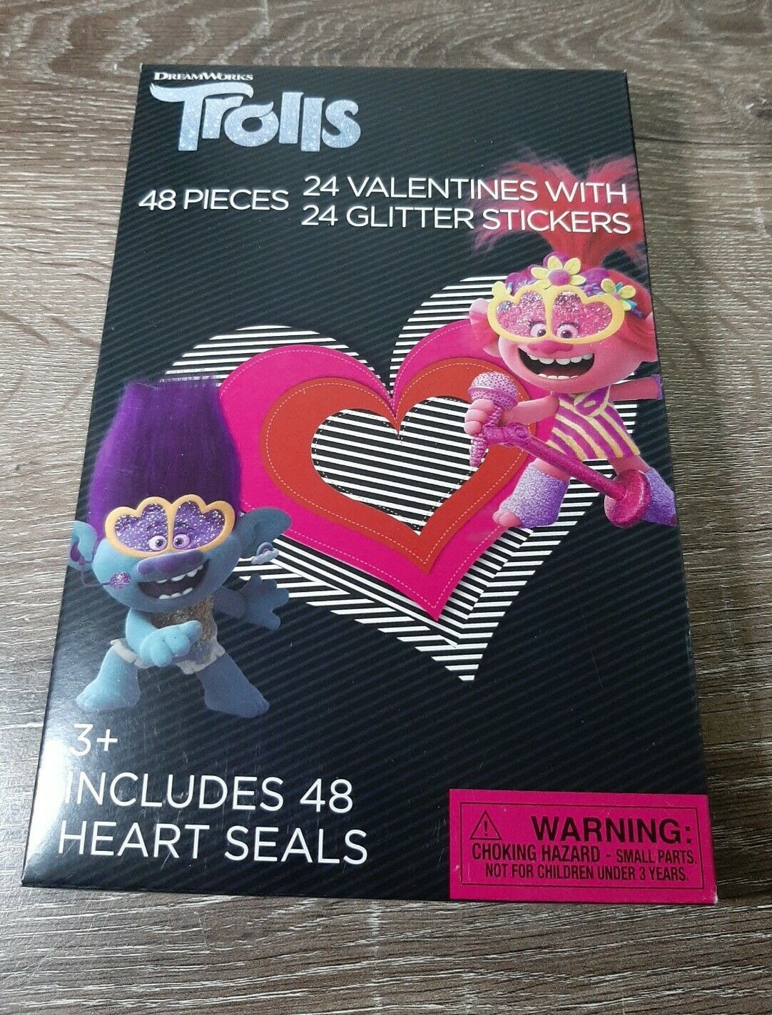 Dreamworks Trolls Valentines Day Cards. 24 Cards and 24 Glitter ...