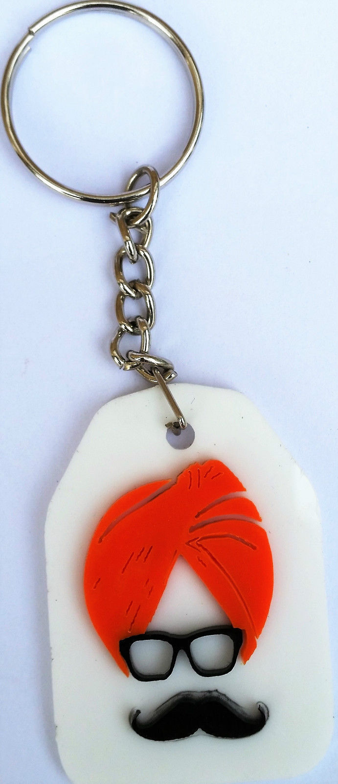 SIKH Punjabi SARDAR JI Singh PAGARI Kesari Orange Turban KEY RING Key sikh-punjabi-sardar-ji-singh-pagari-kesari-orange-turban-key-ring-key