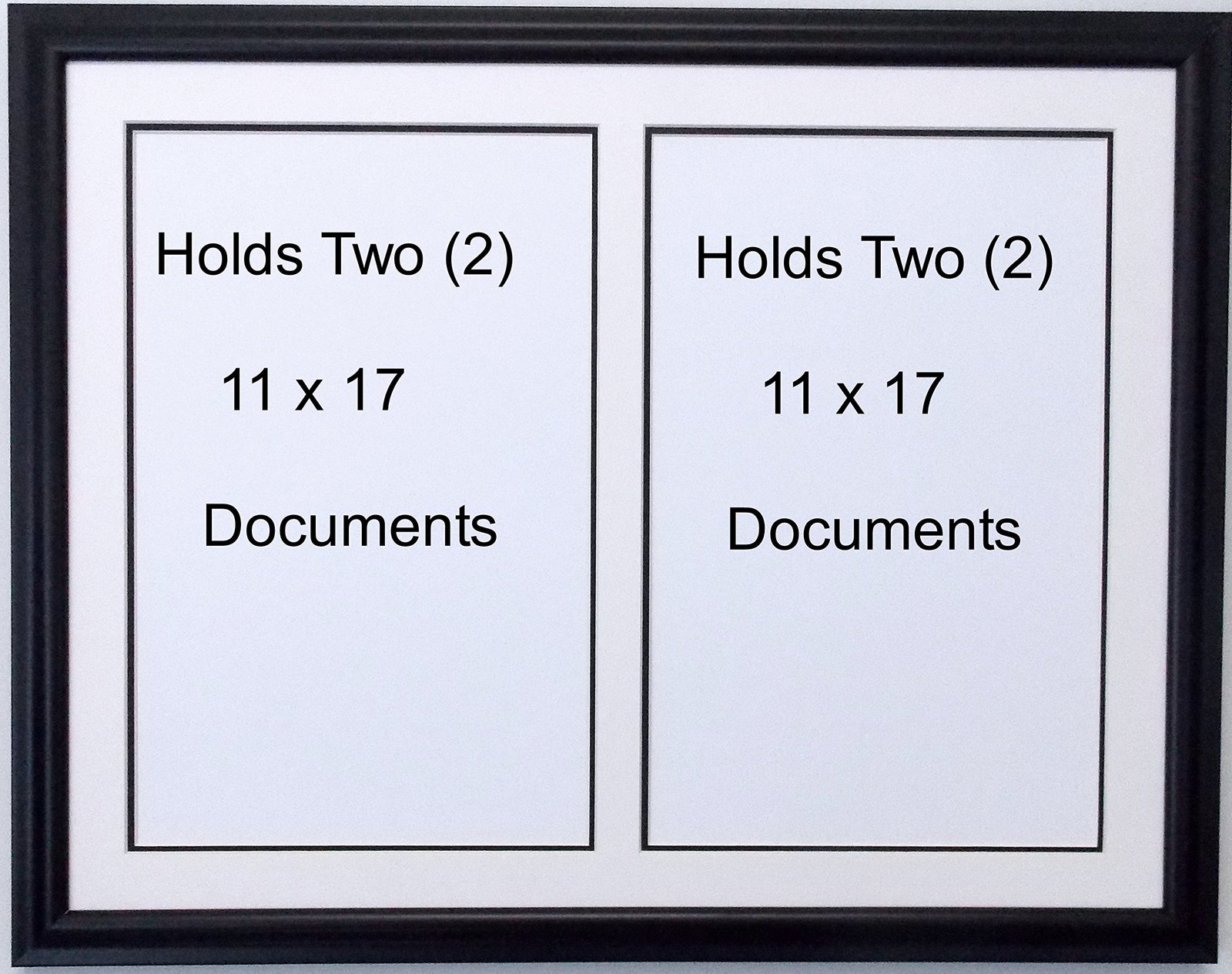 Double 11x17 Document Certificates openings Black frame and Black and ...