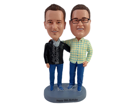 Custom Bobblehead Happy friends hugging havng a great time together ...