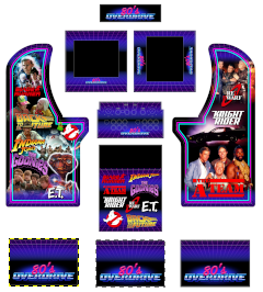 ARCADE1UP, ARCADE 1UP 80's Theme movies & Tv graphics vinyl art-Digital ...