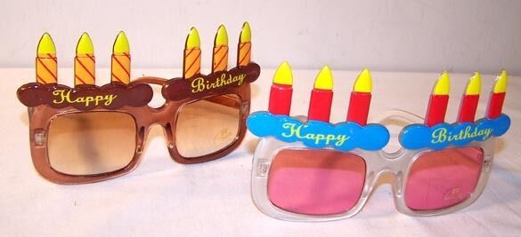 6 HAPPY BIRTHDAY CAKE PARTY GLASSES supply gift - Women
