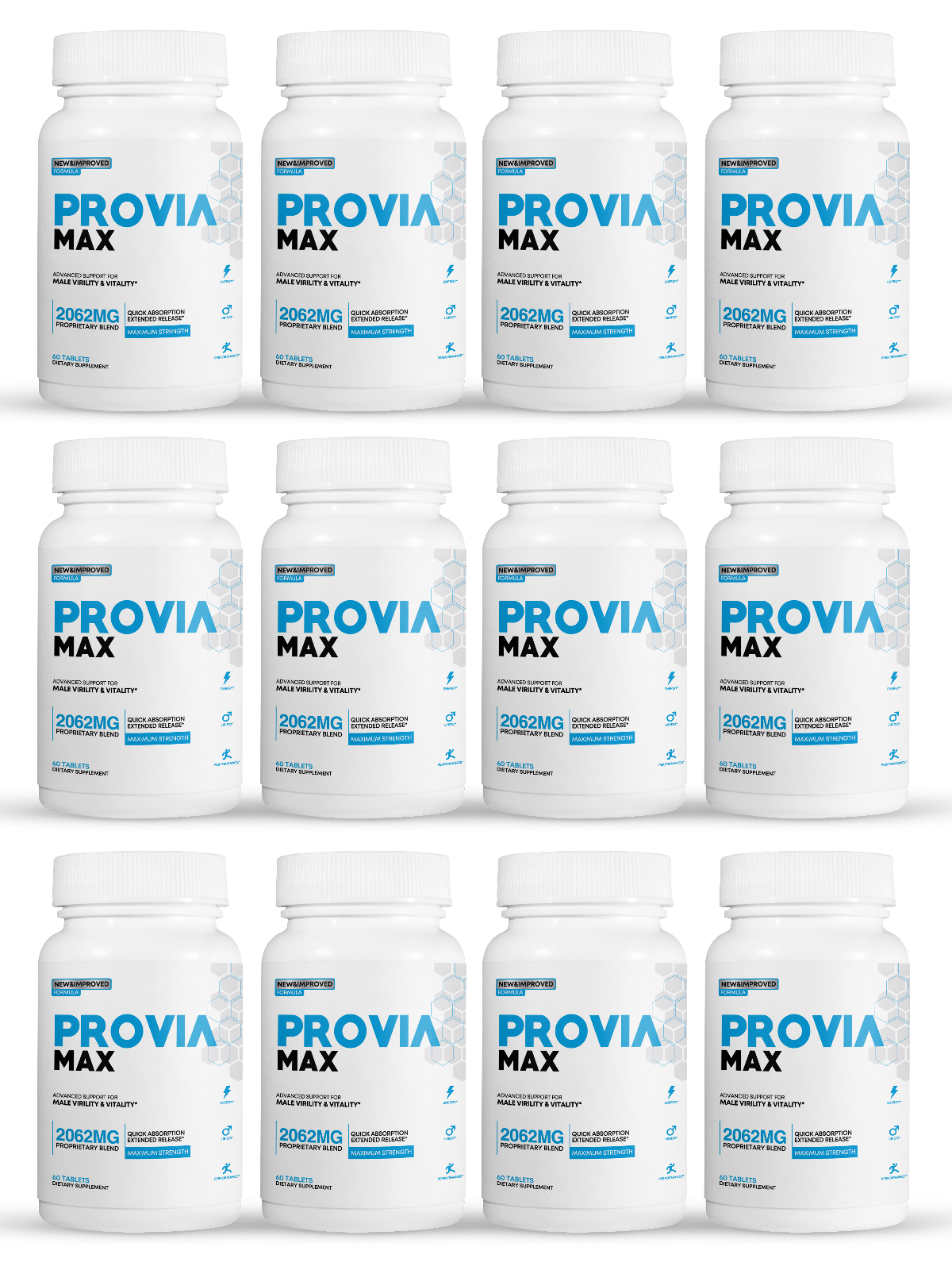 12 Pack Provia Max, ayuda a la virilidad y vitalidad masculina-60 Tabletas x12 - Vitamins & Minerals