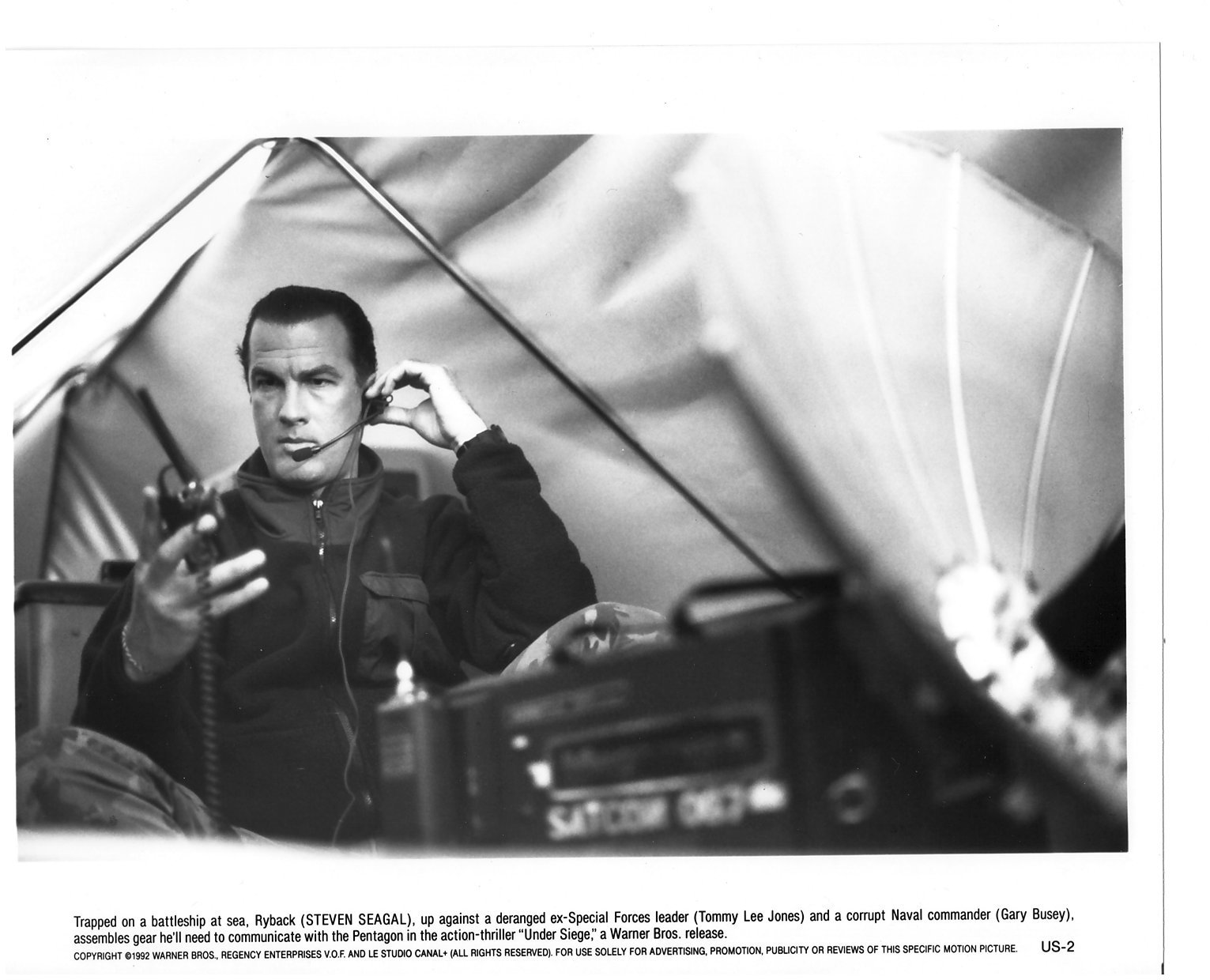2 1992 Under Siege Steven Seagal Press Photos Movie Stills - Black & White