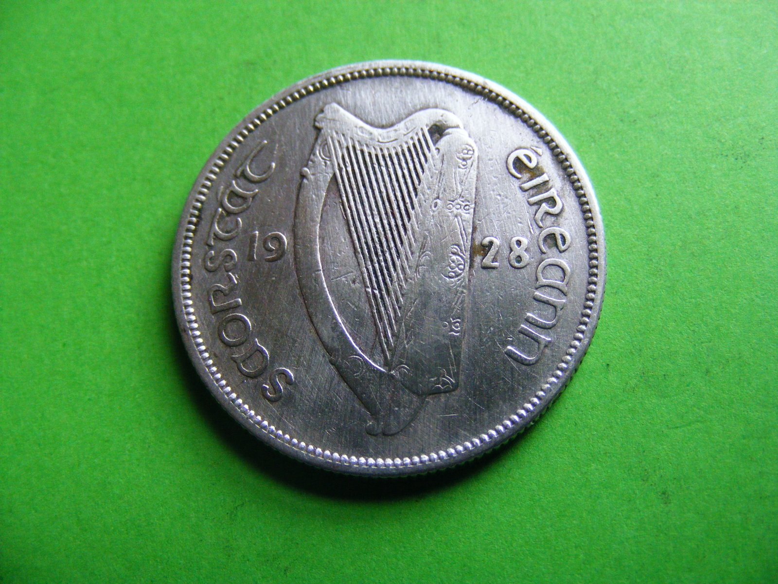 Authentic Irish Silver Two Shilling Or Florin Coin 1928 - First Year ...