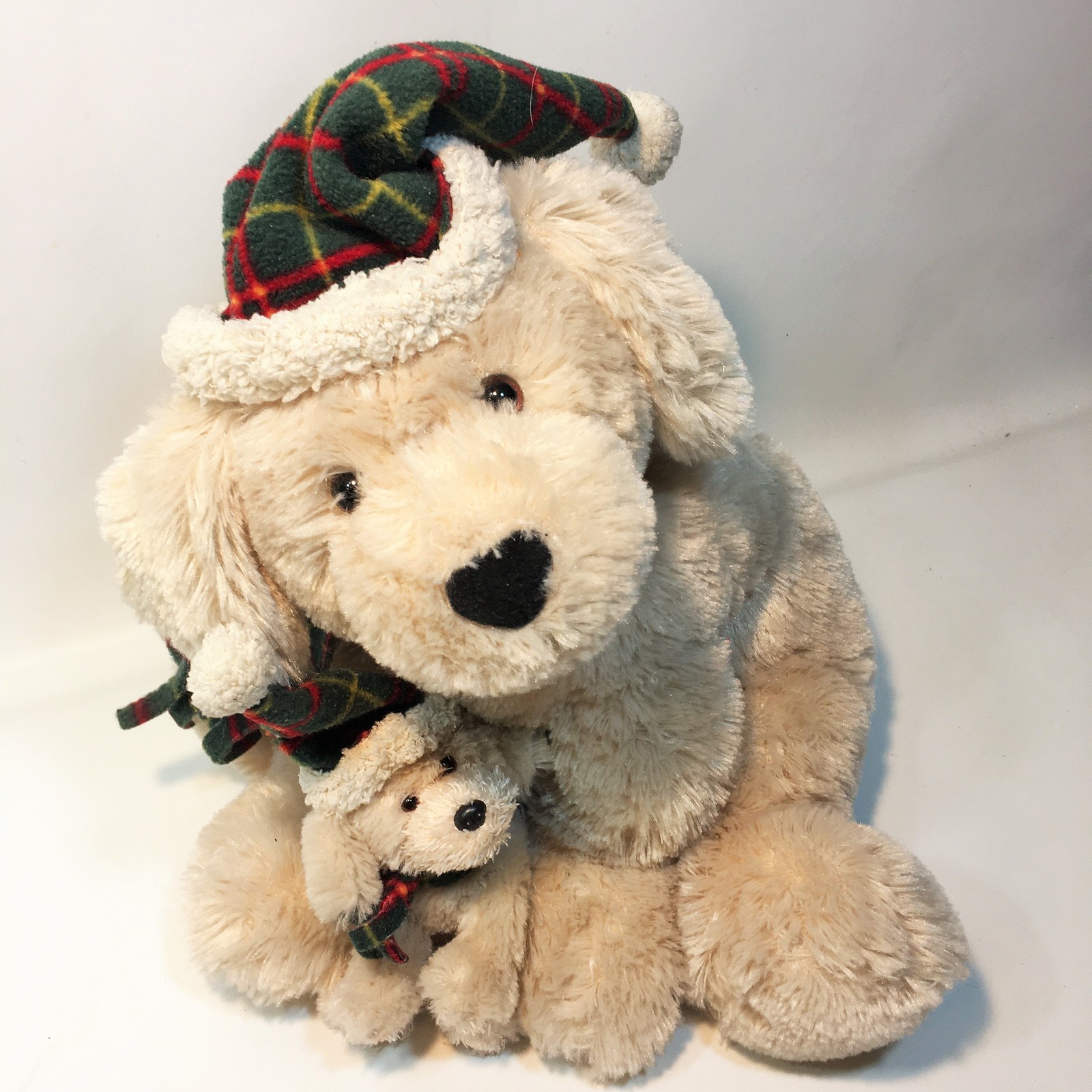 RARE Gund Dogs Plush Hugging Heads & Tales Tan Puppy Dog #44202 Plaid ...