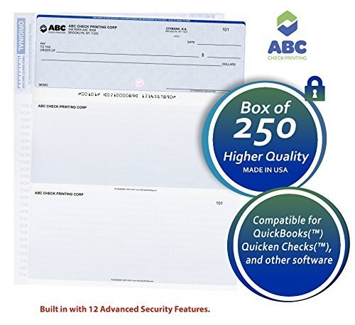ABC Computer Voucher Checks QuickBooks Chain on Top, Blue - 250 Sheets ...