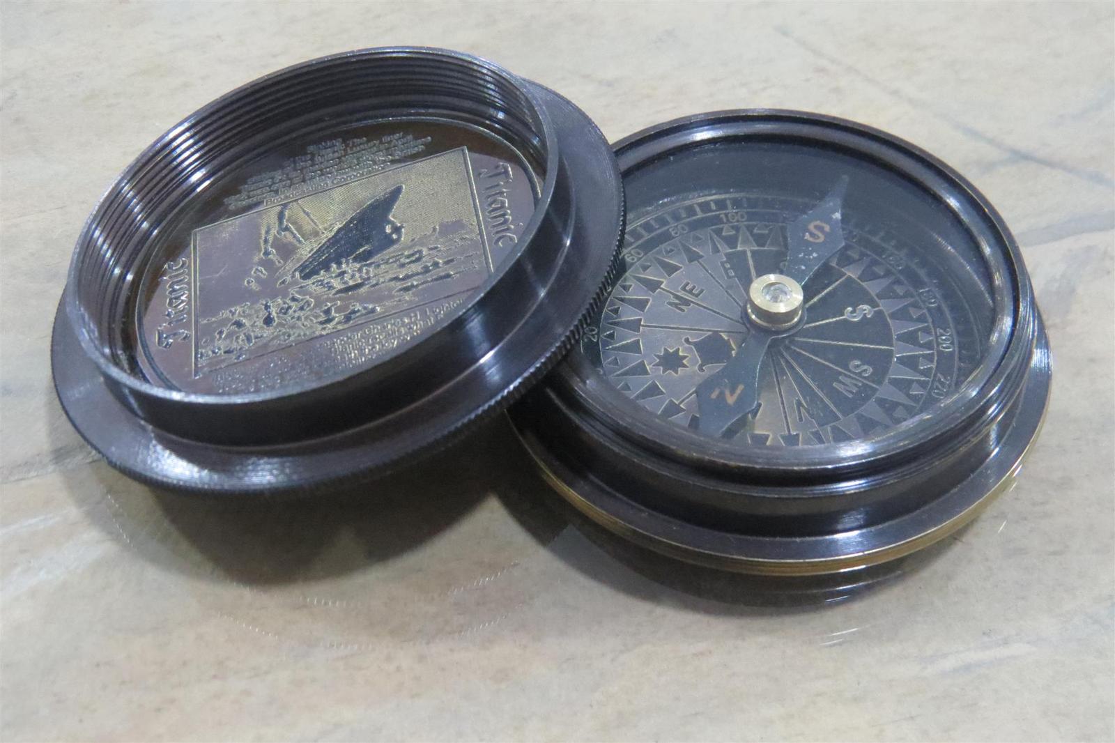 NauticalMart Vintage Marine Brass Pocket Compass - Titanic Compass ...