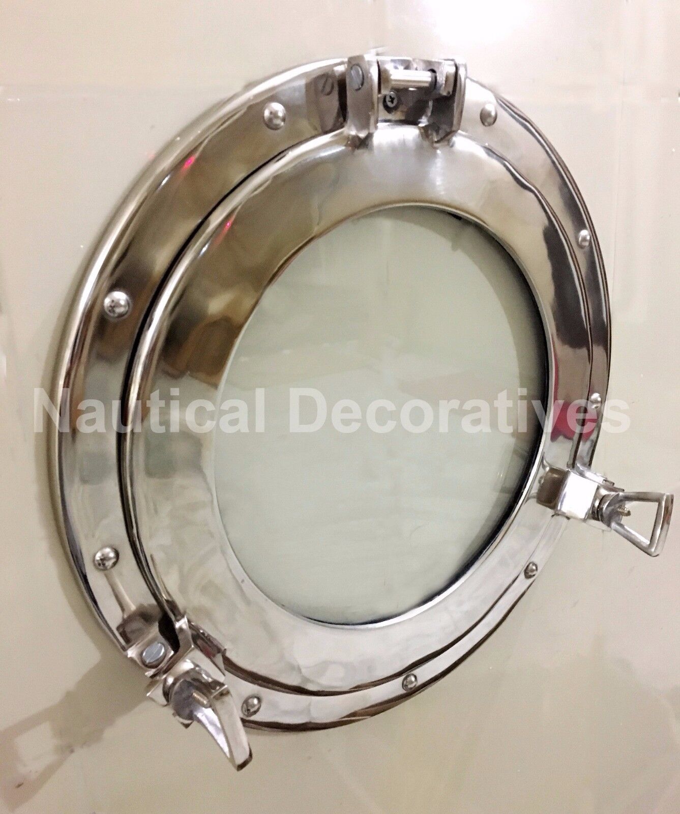 15" Canal Boat Porthole Window Nickel Finish~Cabin Ship Porthole ...