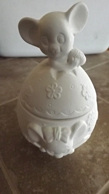 Ready to Paint, Unpainted, U Paint Ceramic Bisque Mouse Easter Egg ...